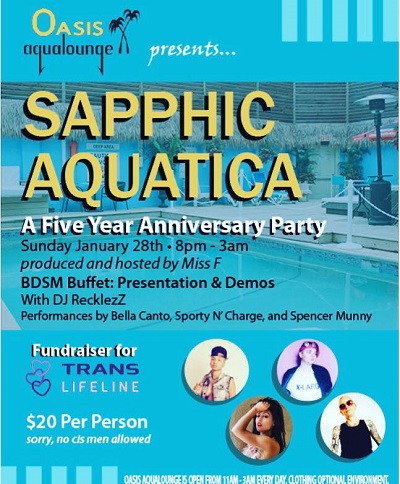 Sapphic Aquatica 5-Year Anniversary and Fundraiser - January 28, 2018 ...